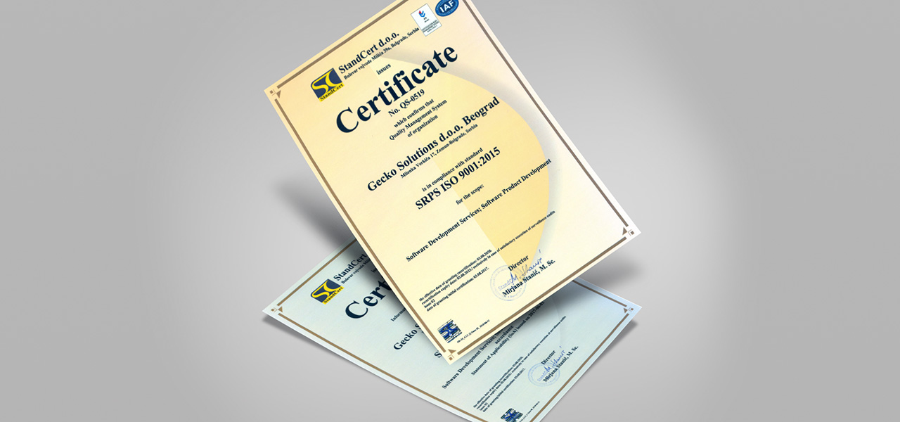 Gecko has renewed ISO Certificates | Gecko Solutions